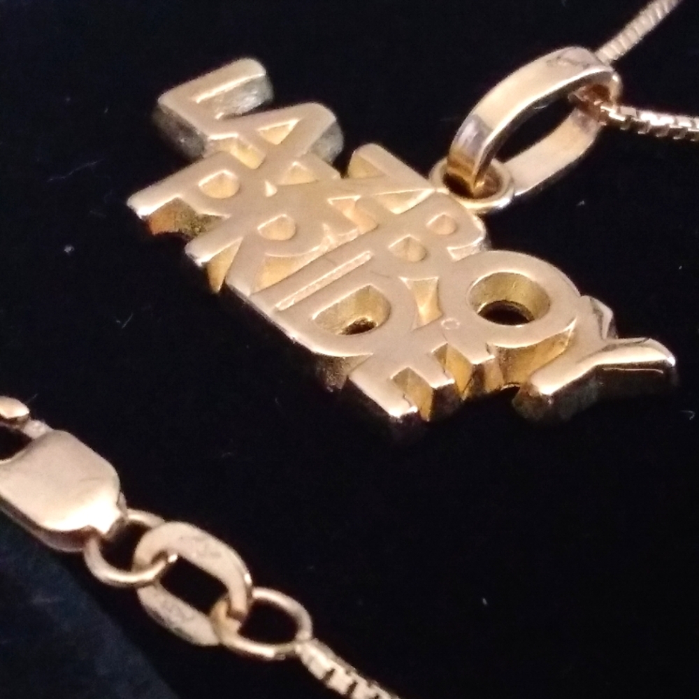 Rare La-Z-Boy Pride 14k Necklace Tie Tack Set - Gem
